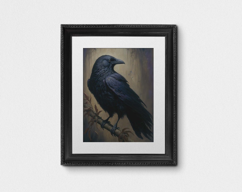Printable Raven Print Witchy Home Decor Vintage Raven - Etsy