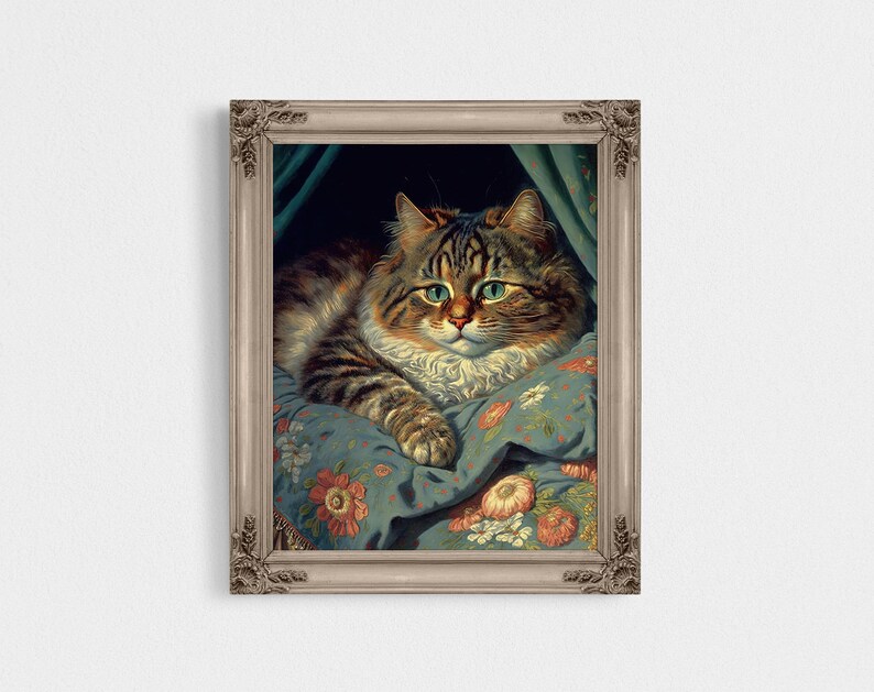 Printable Cat Poster Vintage Digital Art Victorian Cat - Etsy