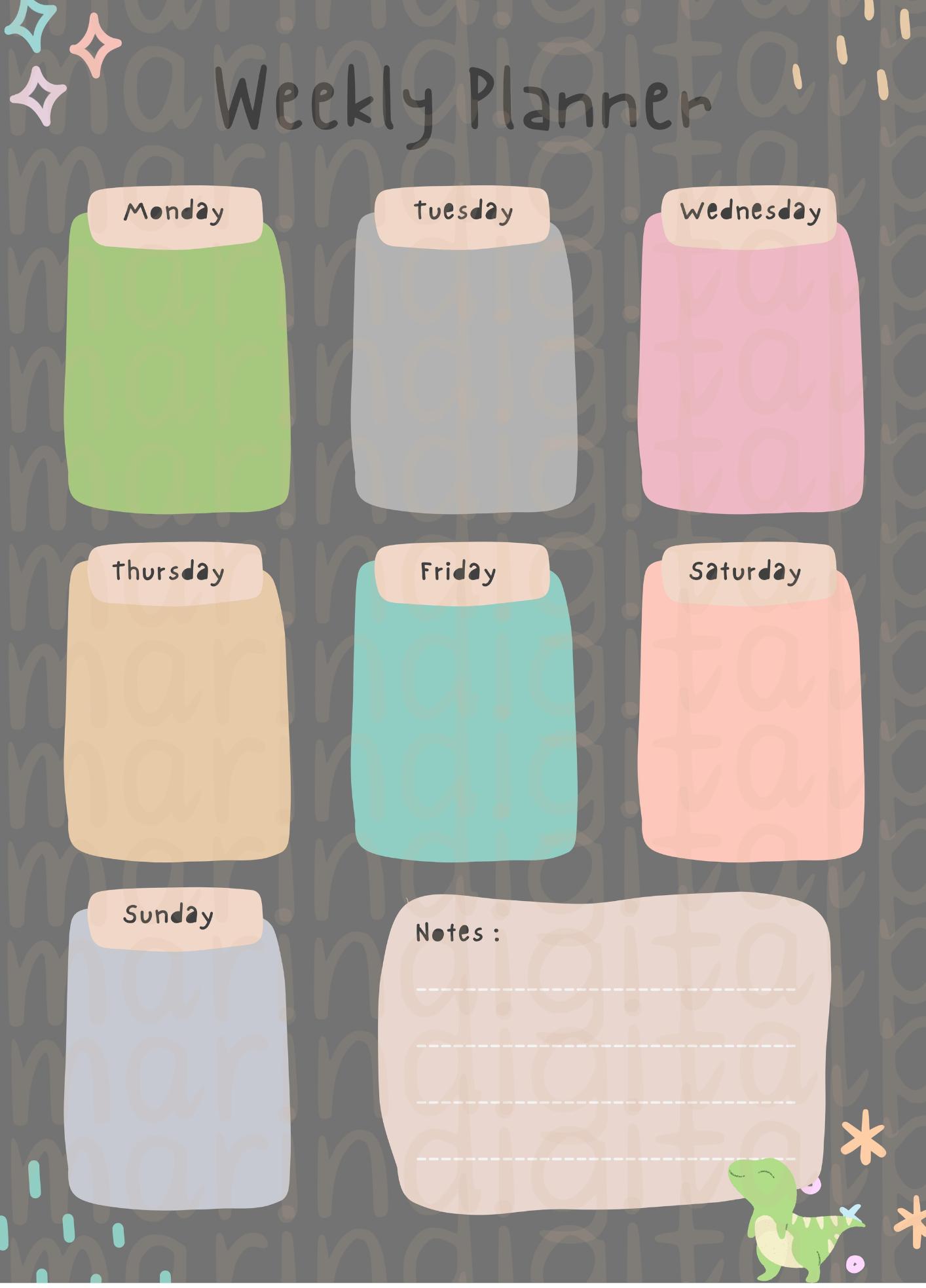 Printable Kids Planner – Daily & Weekly Organization (digital Download ...
