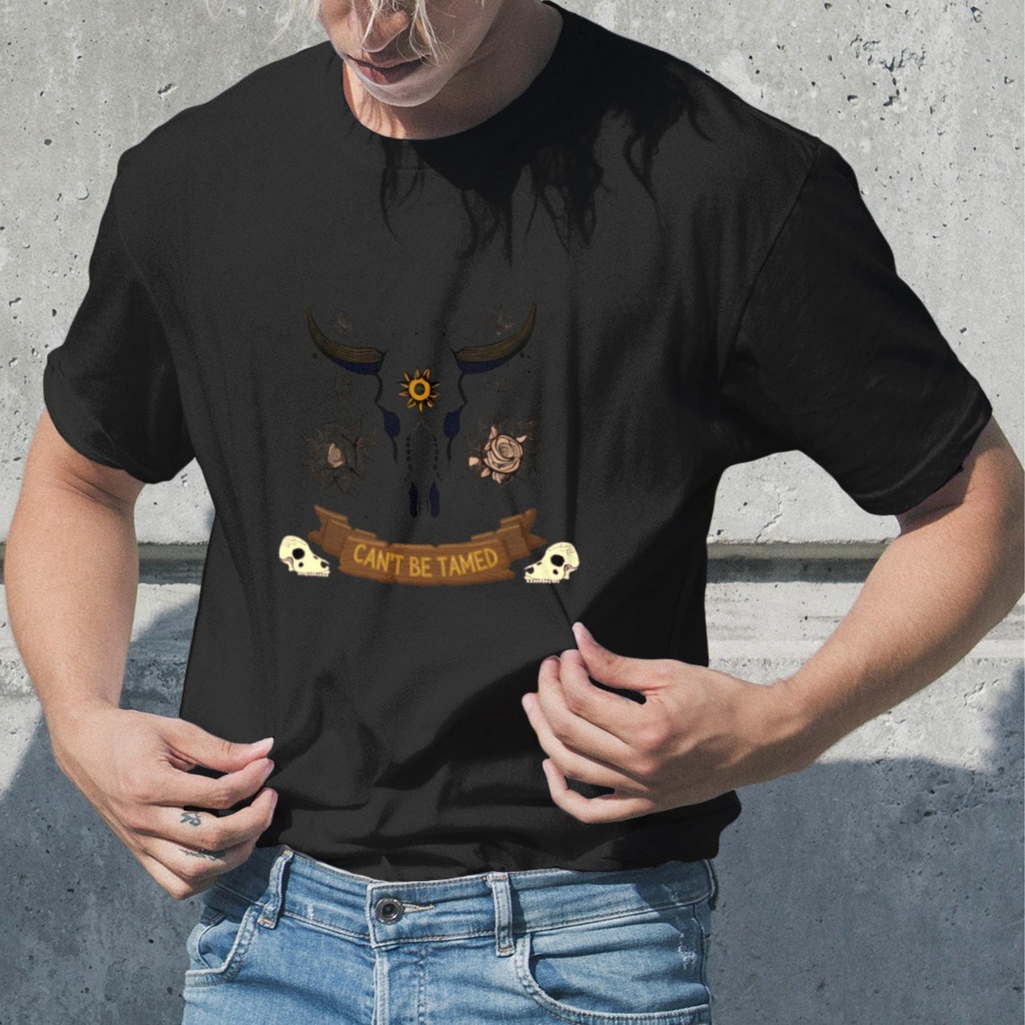 Can't Be Tamed Quotes Western Png Western Cow Skull Png - Etsy