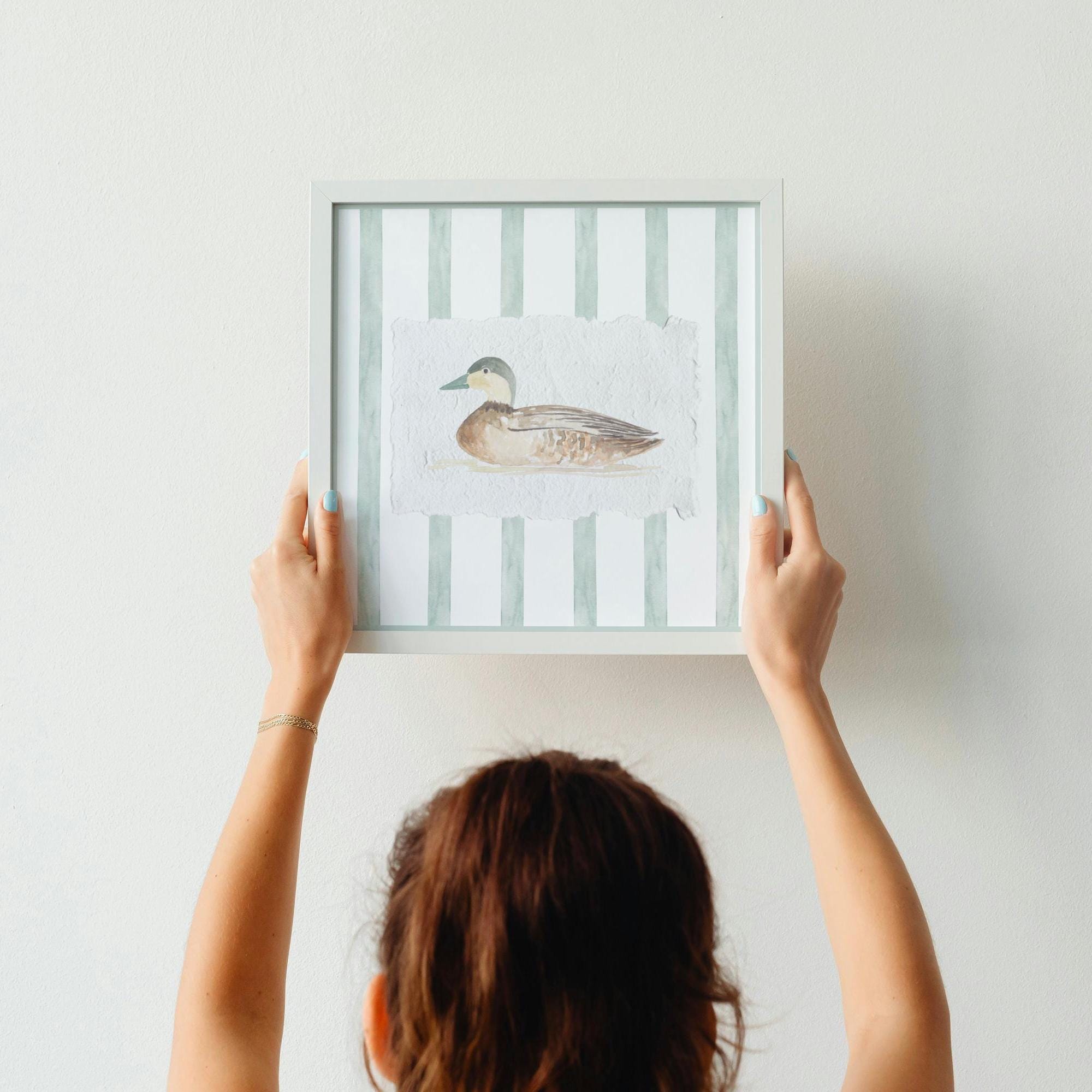 Rustic Duck Watercolor Printable Wall Art - Farmhouse Animal Digital ...