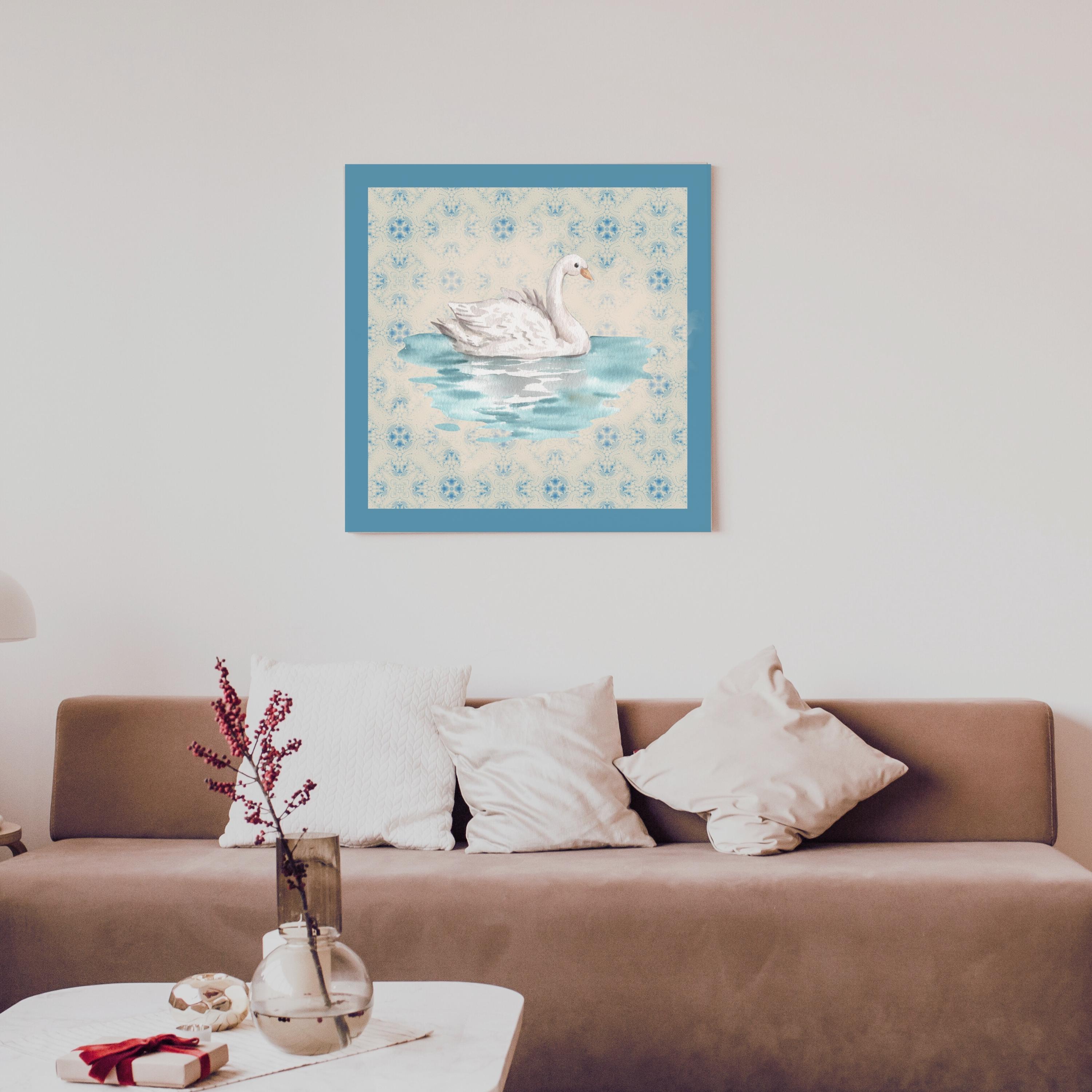 Vintage Soft Blue Pattern Background With Teal Stripe Frame ...