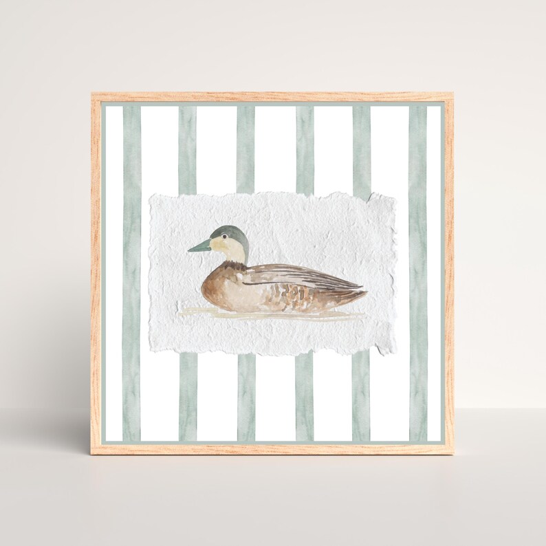 Rustic Duck Watercolor Printable Wall Art - Farmhouse Animal Digital ...