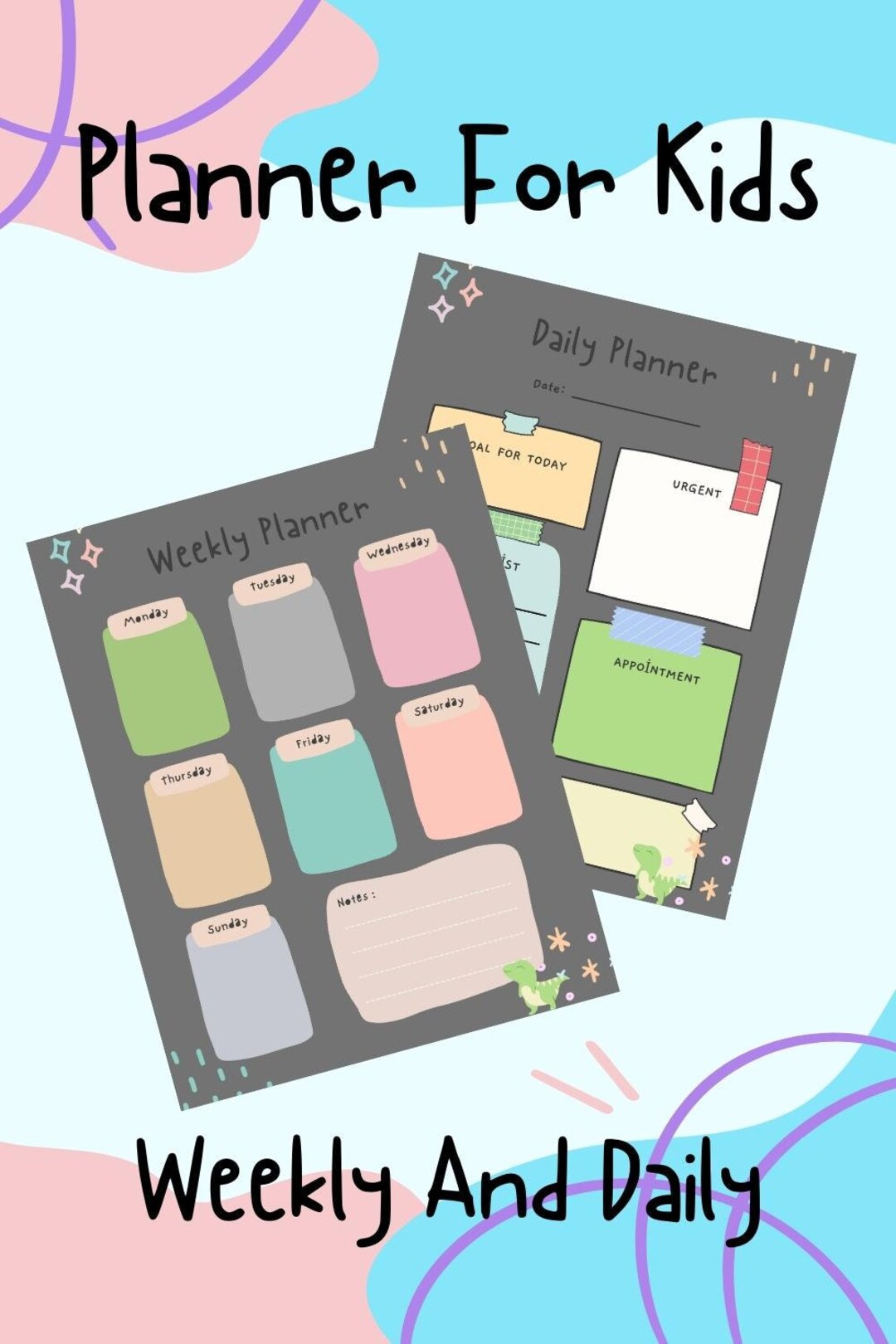 Printable Kids Planner - Daily and Weekly Organization for Kids - Fun ...