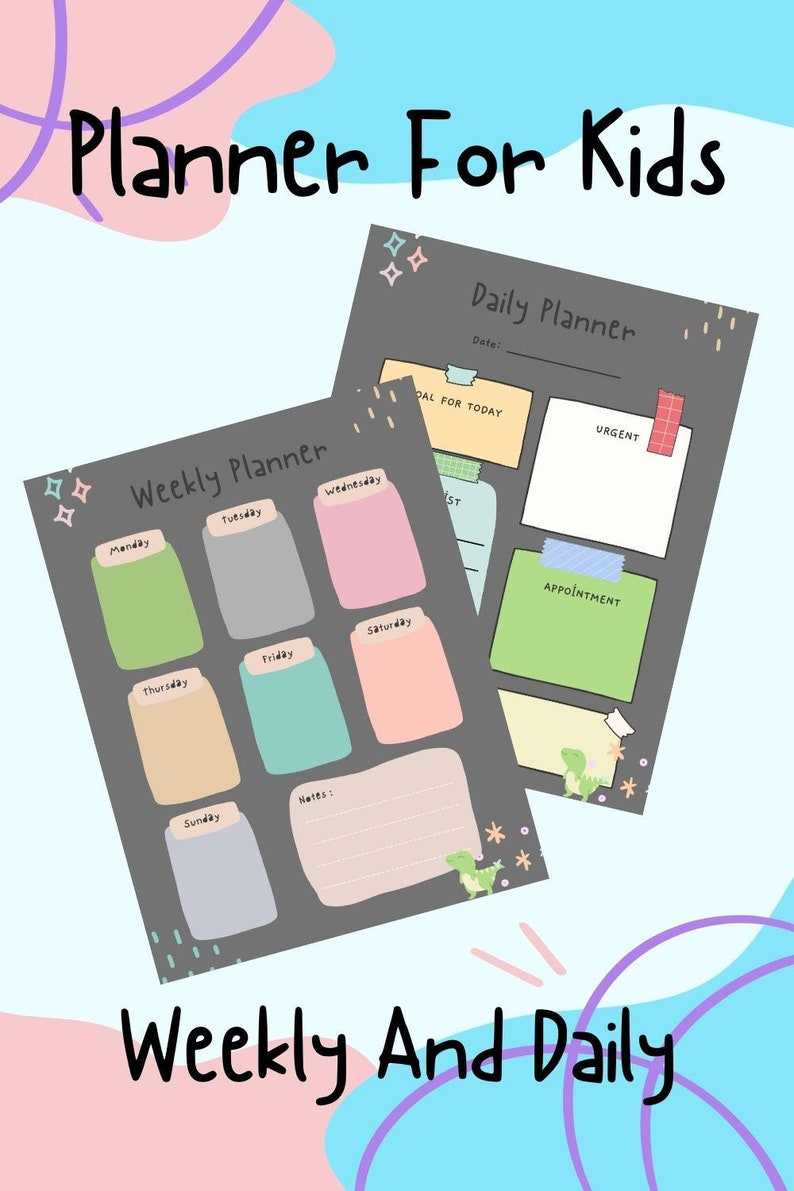 Printable Kids Planner – Daily & Weekly Organization (digital Download ...