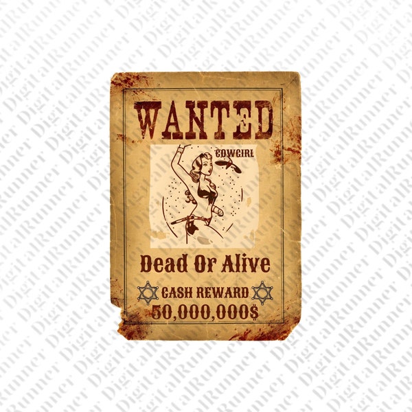Wanted Dead or Alive - Etsy Australia