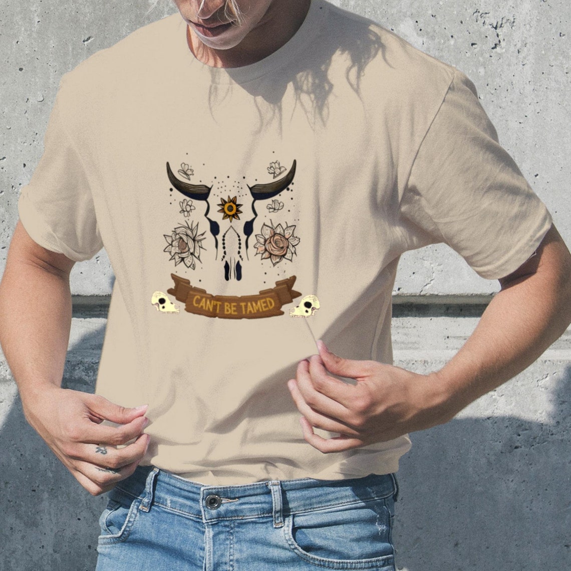Can't Be Tamed Quotes Western Png Western Cow Skull Png - Etsy