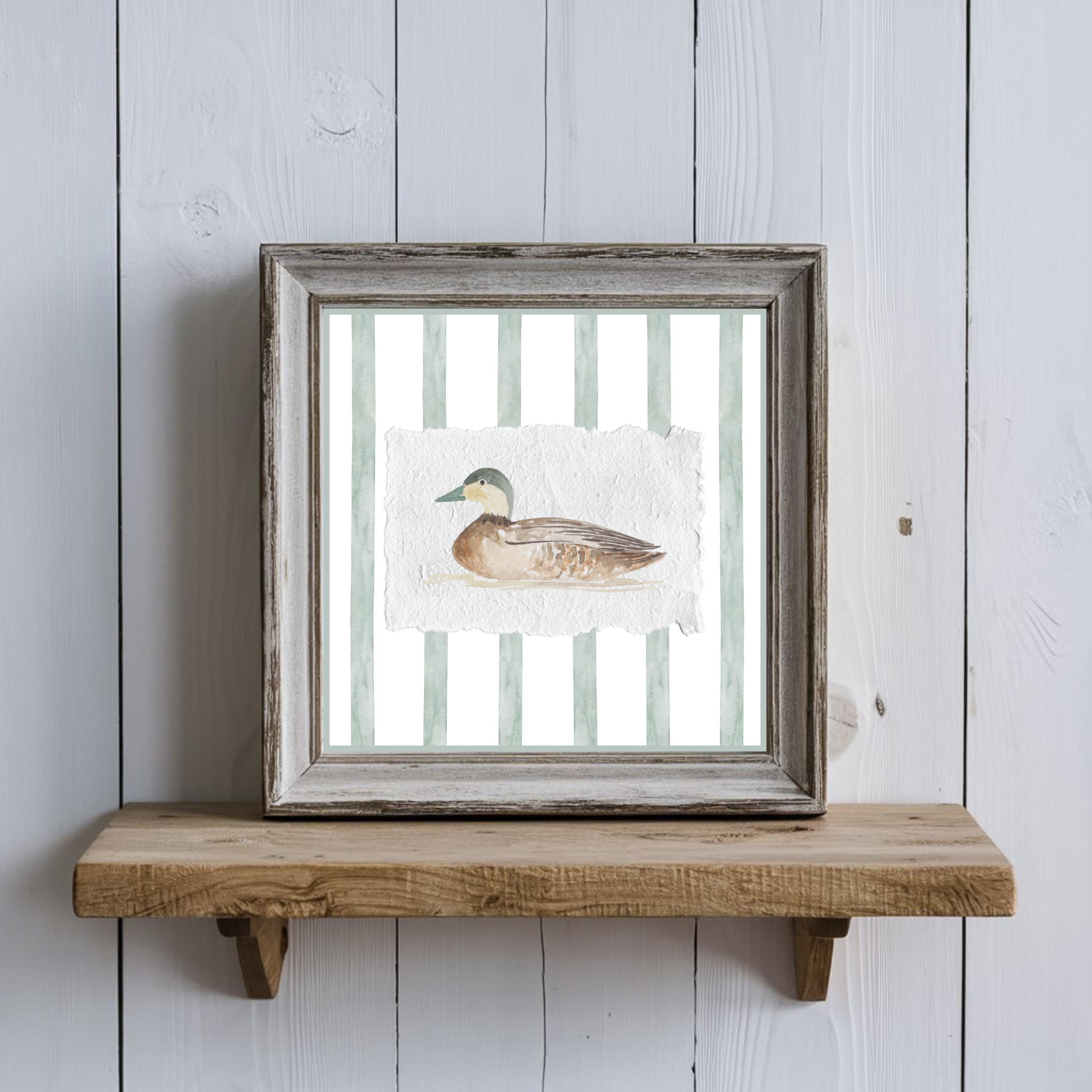 Rustic Duck Watercolor Printable Wall Art - Farmhouse Animal Digital ...