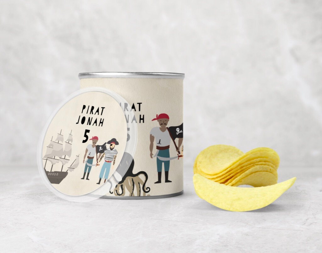 A: Chips Pringles Cans Pirates Children's Birthday - Etsy