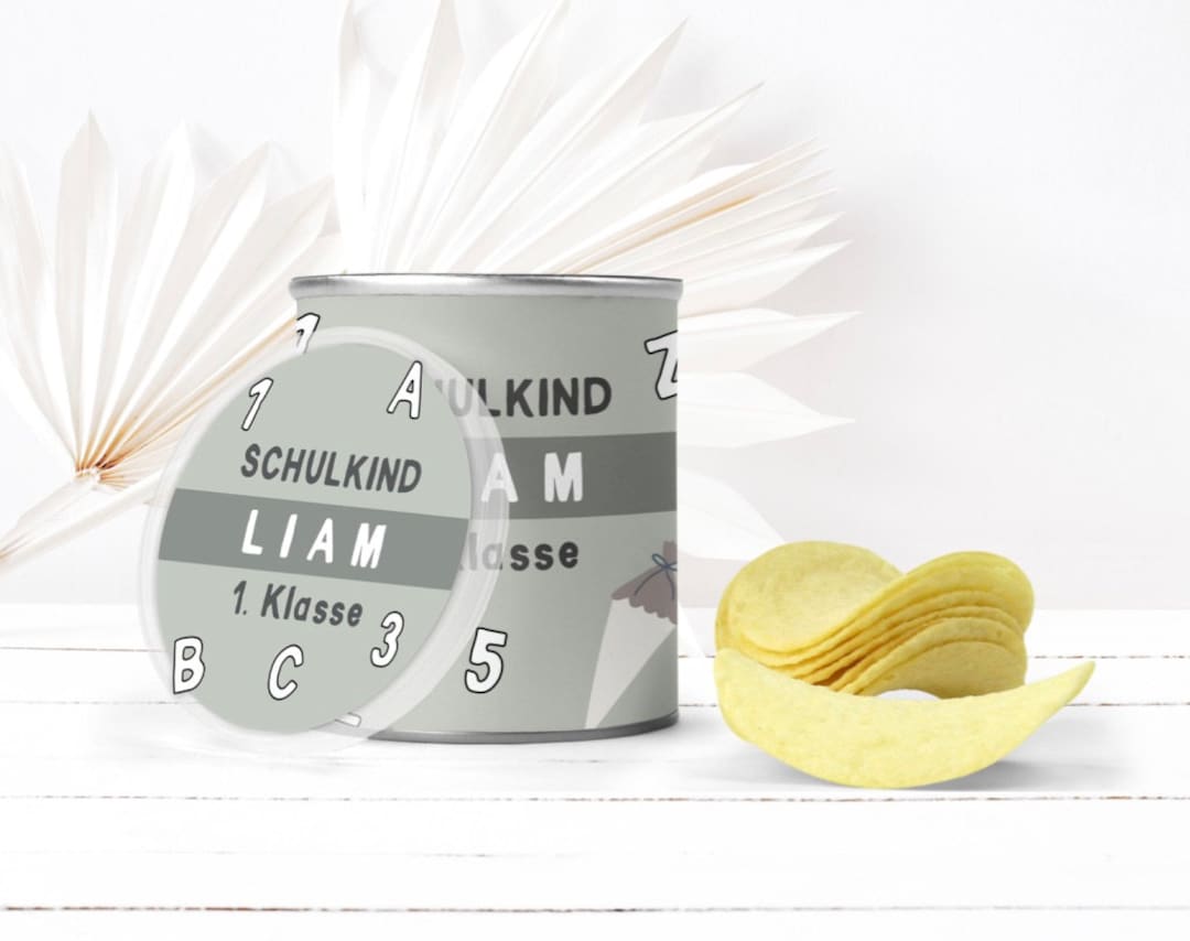 A: Pringles Chips Cans School Enrollment Boys Green Gray Personalized ...