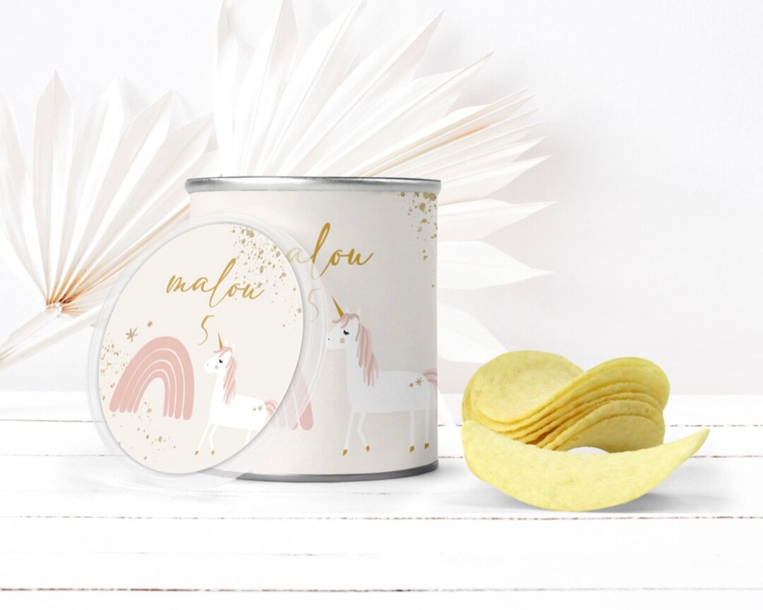 A: Chips Pringles Tins Unicorn, Unicorn, Pink, Gold, Girls, Children's ...
