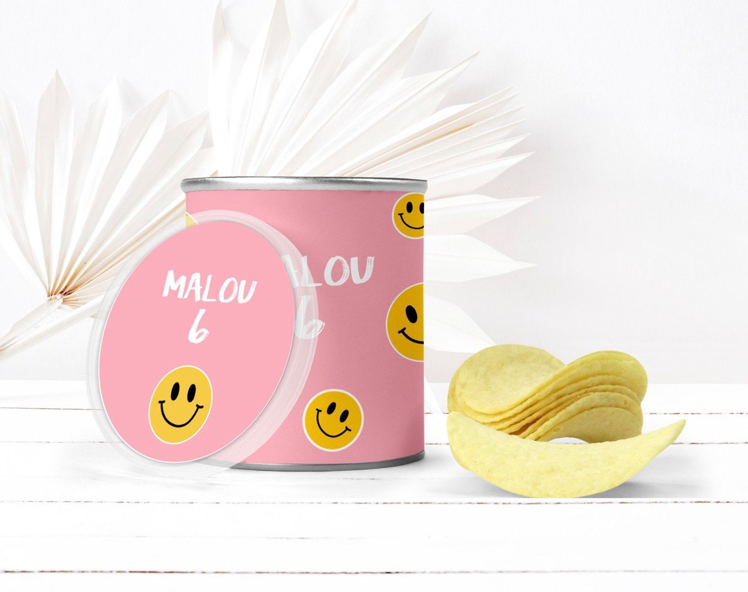 A: Chips Pringles Cans Smiley Pink // Kids Birthday Celebrate Party ...