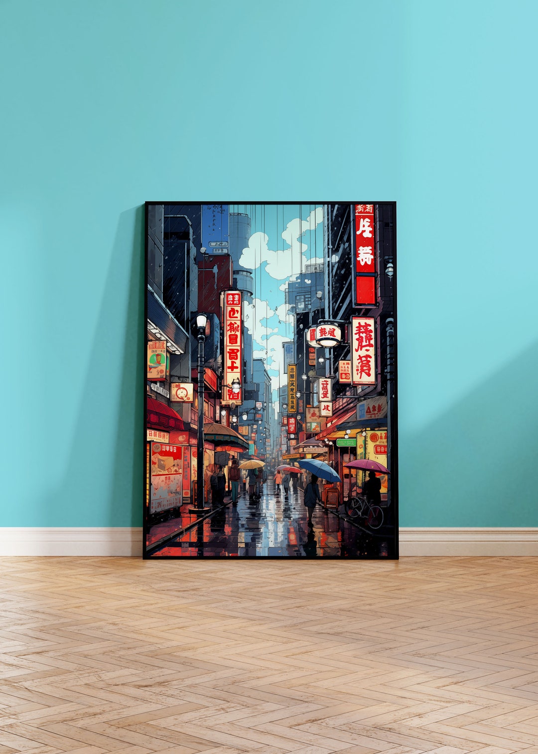 Pluie Japon Poster, Tokyo Street Rain Poster, Mat Poster - Etsy