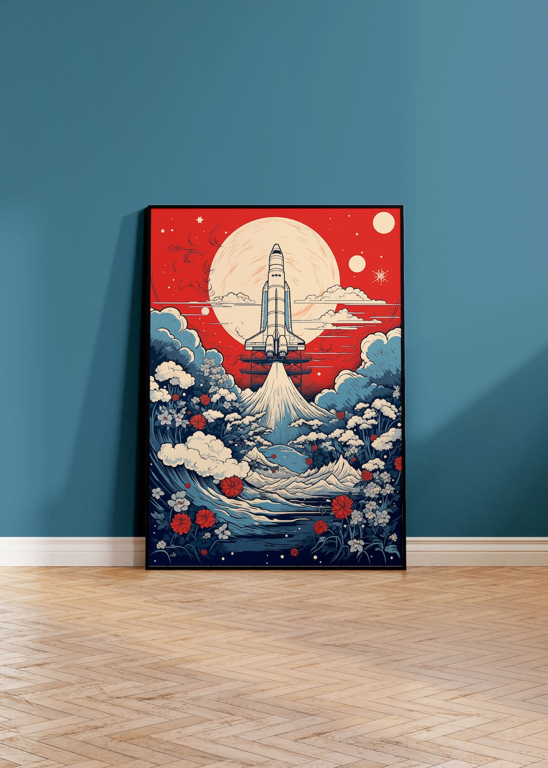 Retro Rocket Poster, Space Rocket Poster, Spacecraft Poster, Space ...