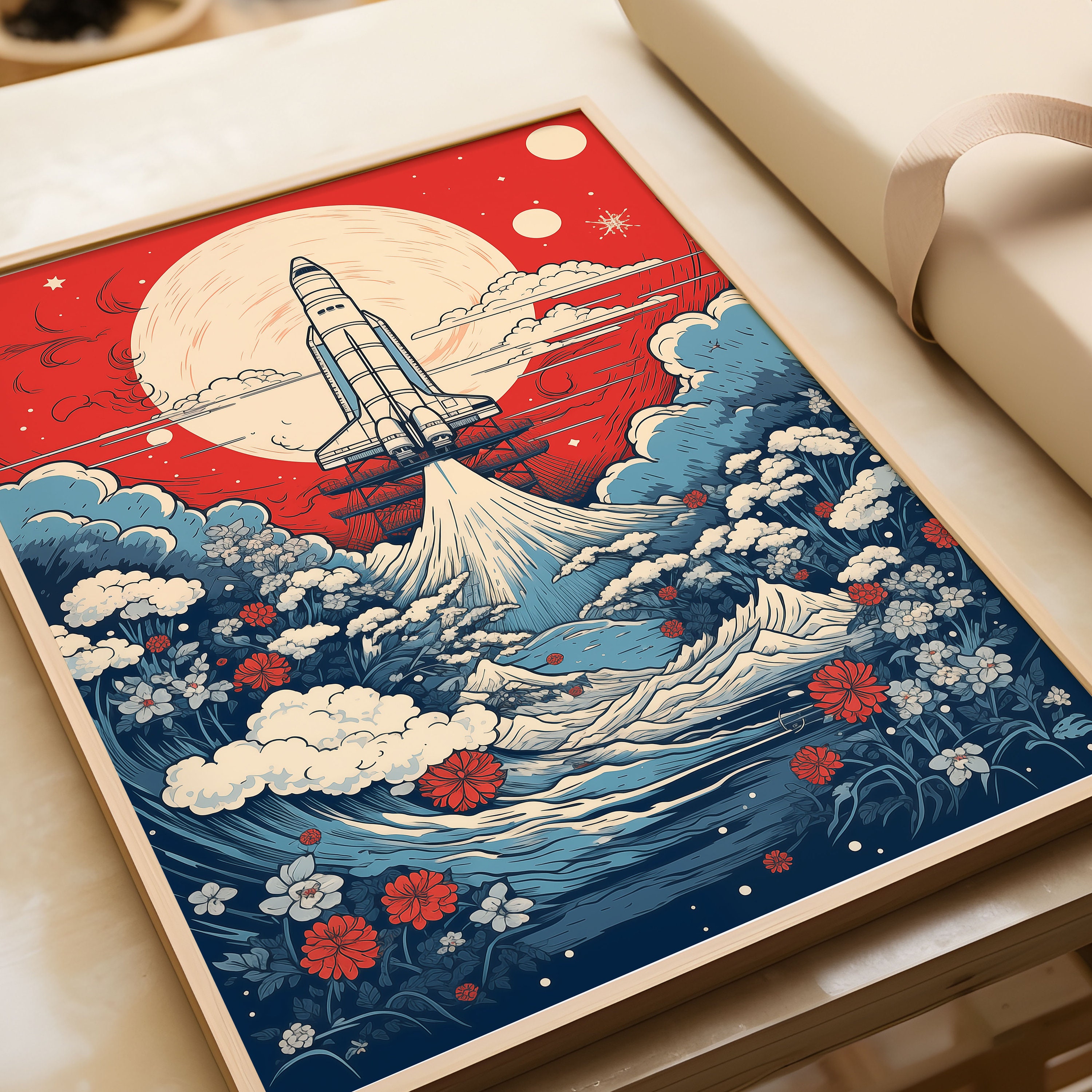 Retro Rocket Poster, Space Rocket Poster, Spacecraft Poster, Space ...