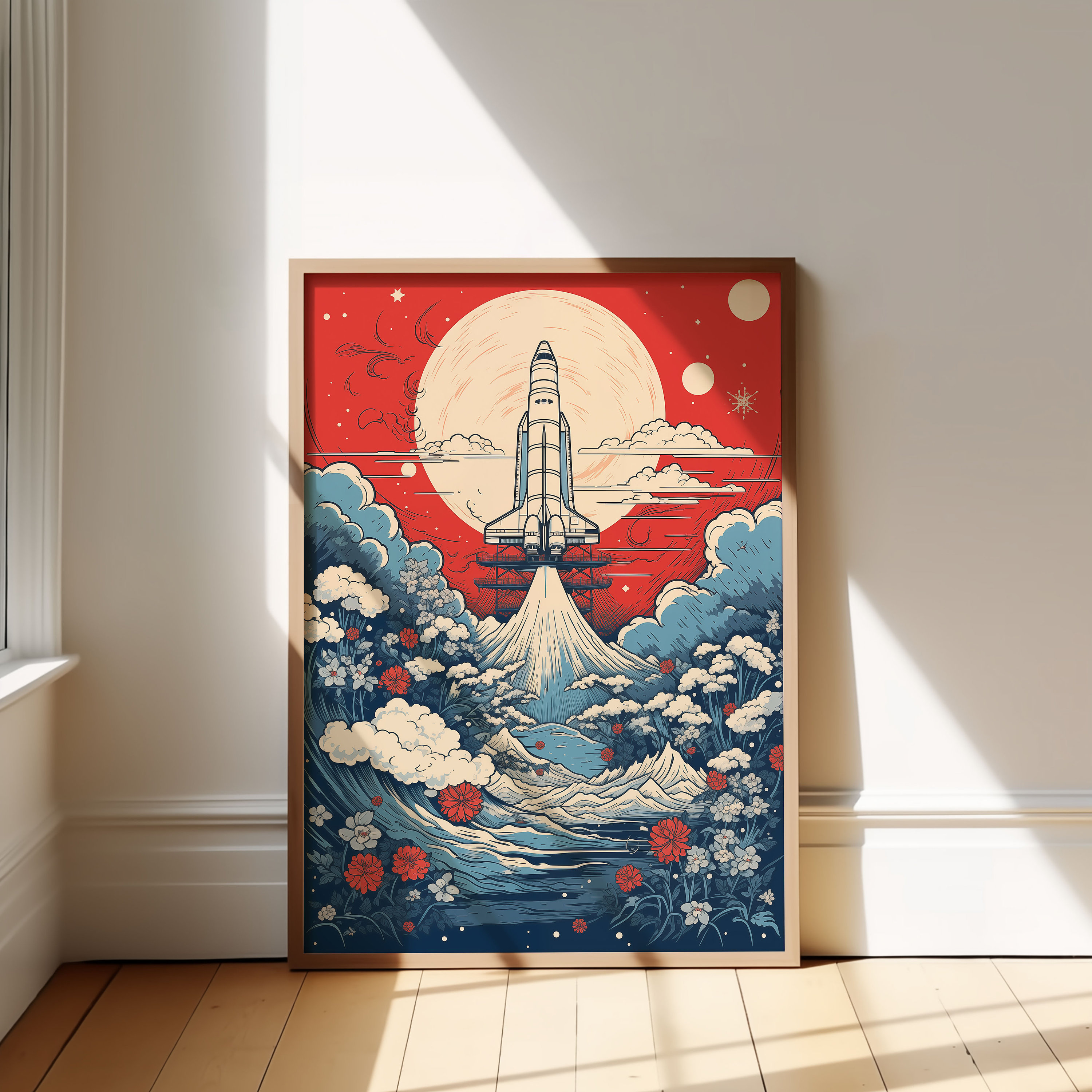 Retro Rocket Poster, Space Rocket Poster, Spacecraft Poster, Space ...