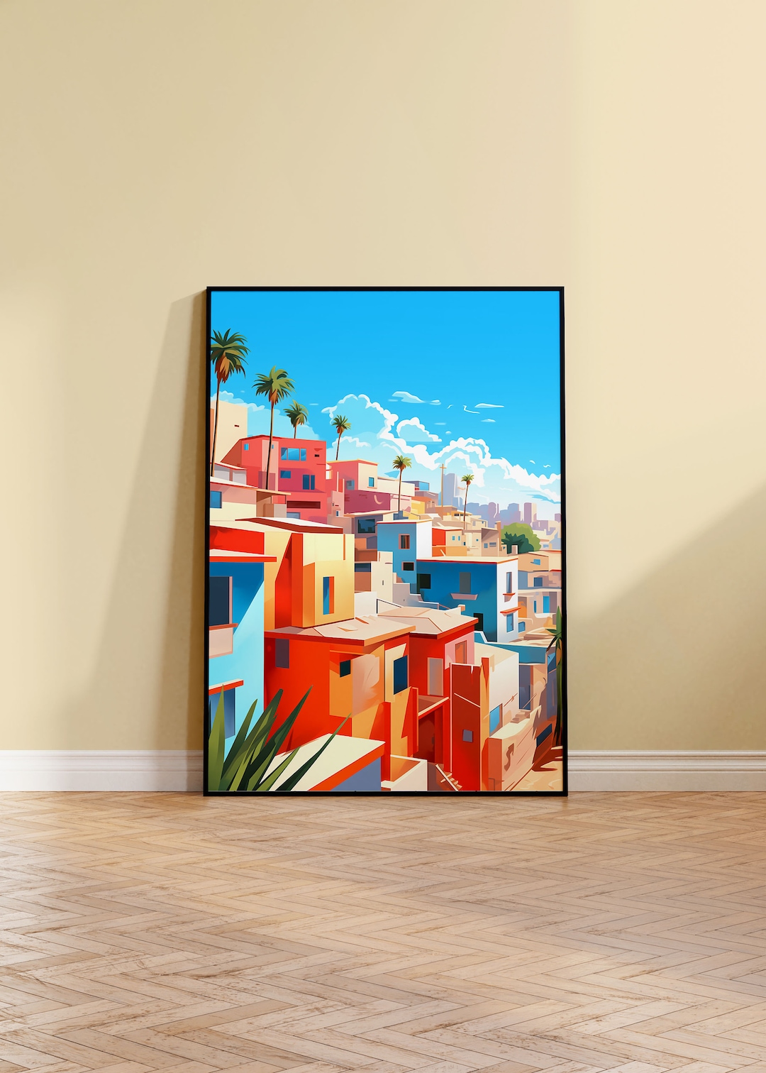 Abstract Building Poster | City Alley Print | Alley Poster | Stairway ...