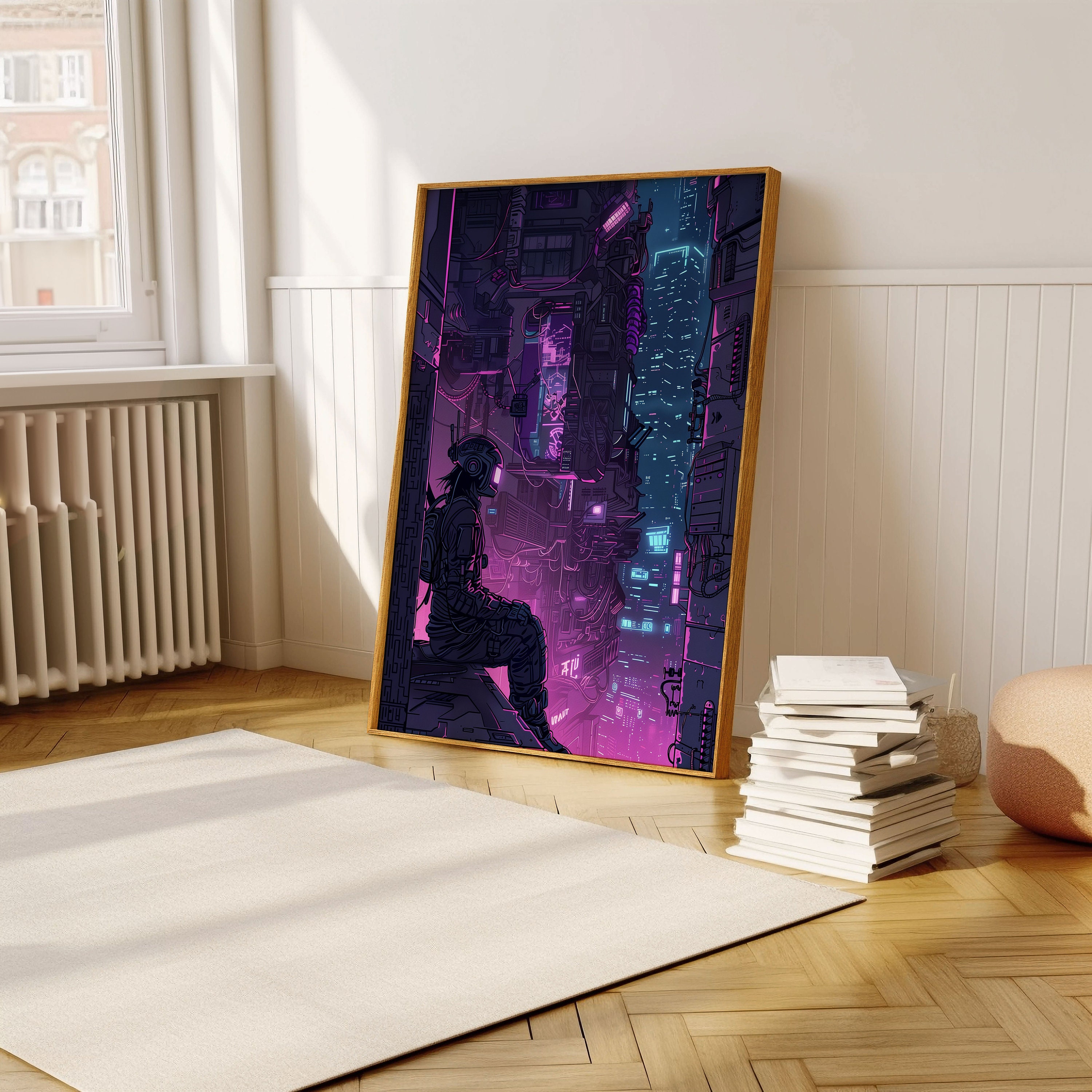 Cyberpunk Art Print Cyber City Poster Cyberpunk City Poster Sci-fi City ...