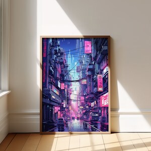 Cyberpunk City Poster, Video Studio Poster, Matte Printed Paper - Etsy