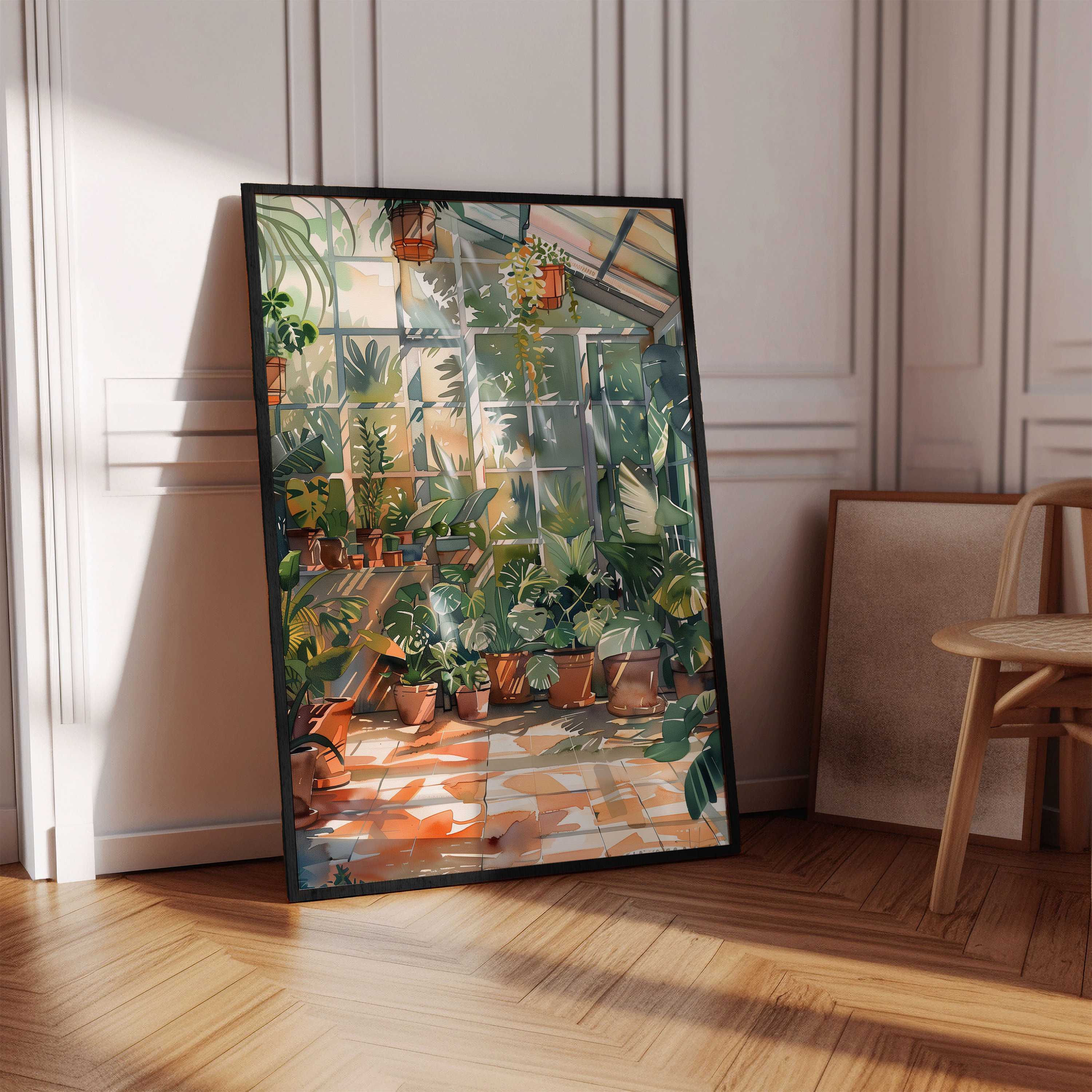 Greenhouse Plant Poster | House Plant Wall Art | Watercolor Houseplant ...