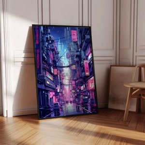 Cyberpunk City Poster, Video Studio Poster, Matte Printed Paper - Etsy
