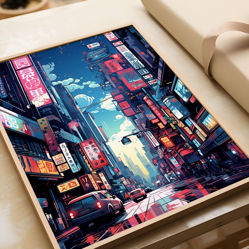 Pop Art Japan Poster, Japanese City Alley, Matte Printed Poster - Etsy