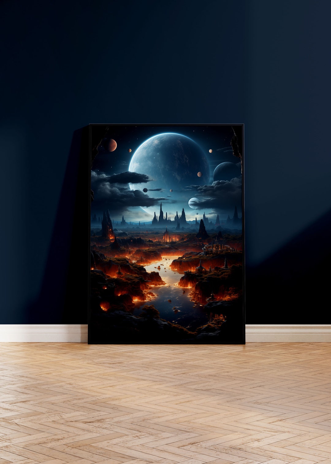 Printed Poster, Fantasy, Moonlight City, Frameless Wall Decor - Etsy