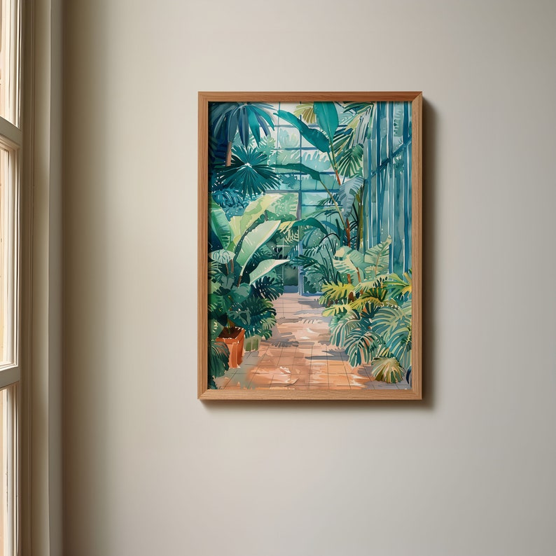 House Plant Room Poster | Greenhouse Art | Greenhouse Plant Poster ...
