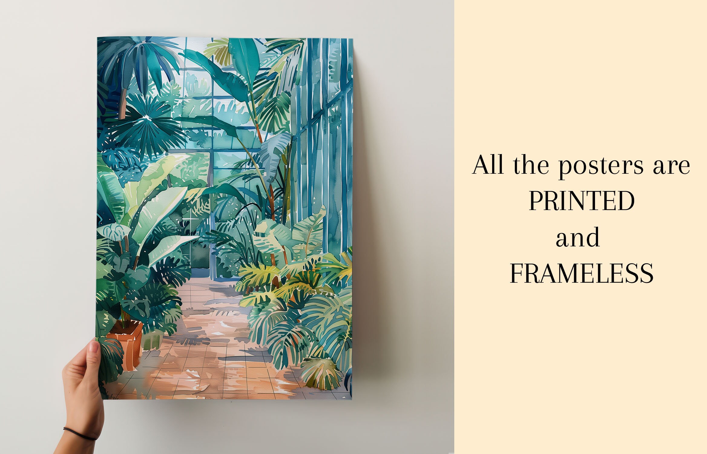 House Plant Room Poster | Greenhouse Art | Greenhouse Plant Poster ...