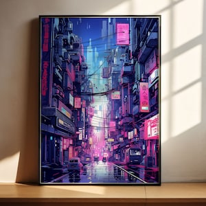 Cyberpunk City Poster, Video Studio Poster, Matte Printed Paper - Etsy
