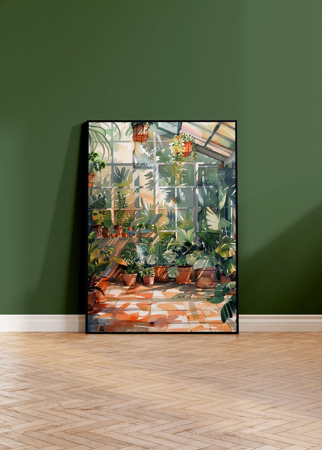 Greenhouse Plant Poster | House Plant Wall Art | Watercolor Houseplant ...
