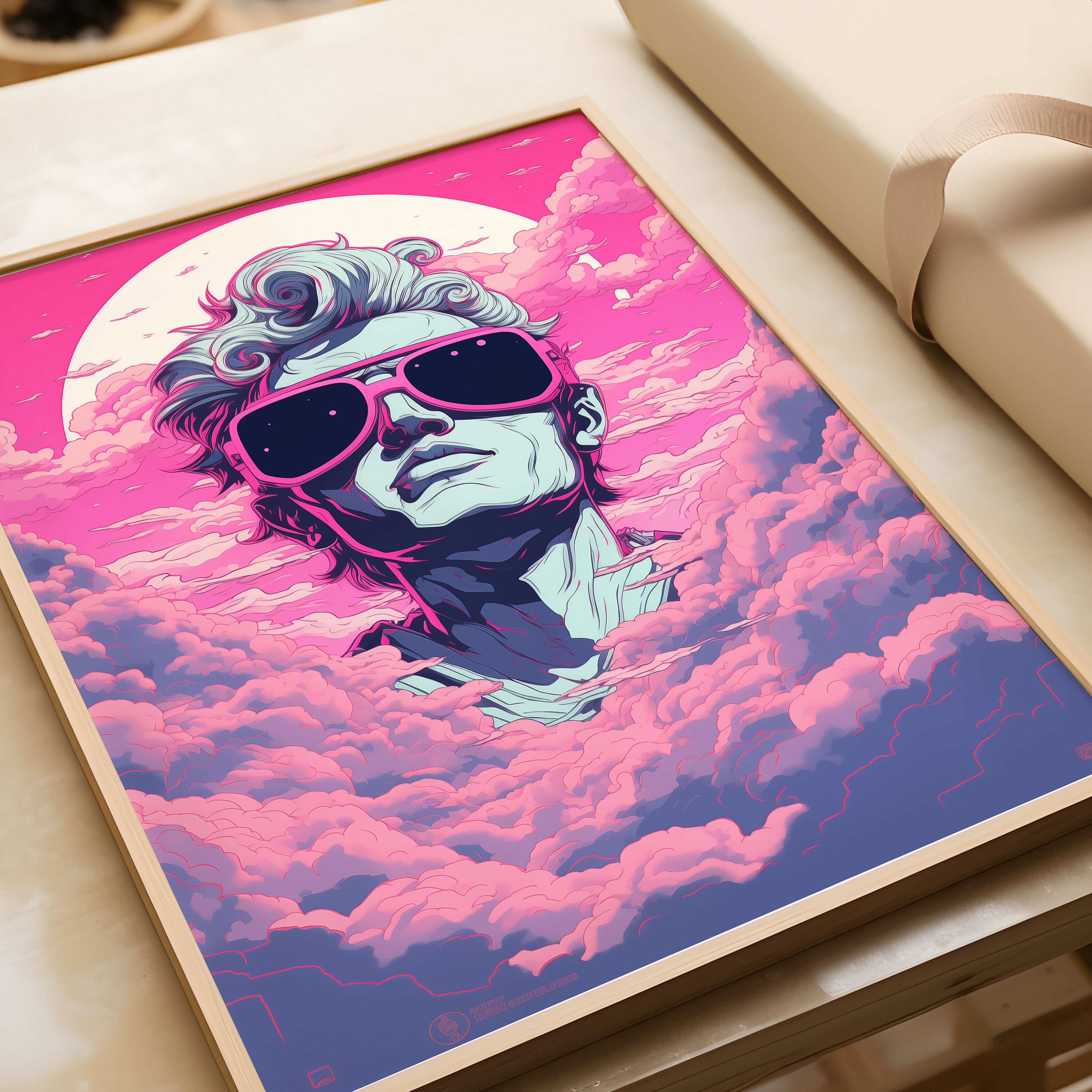 Retro Icon | Stylized Portrait 80s | Synthwave Wall Art | Matte Print ...