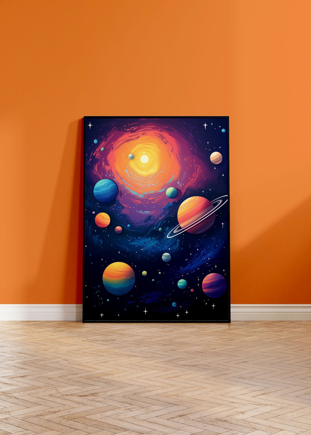 Vibrant Cosmos Poster | Planetary System Chart | Space Exploration ...