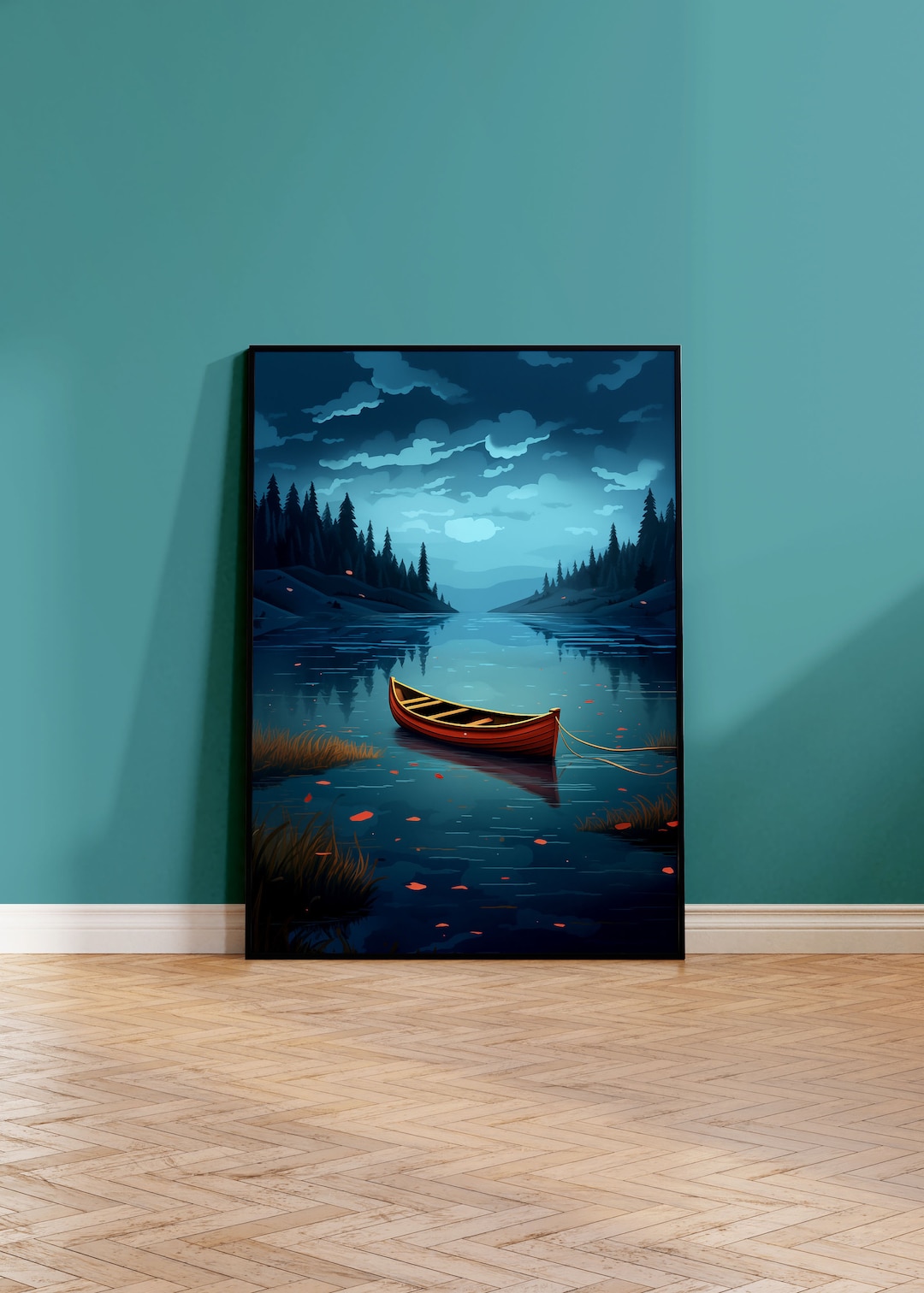 Barque Lake Poster, Boat on Water Poster, Mat Poster - Etsy