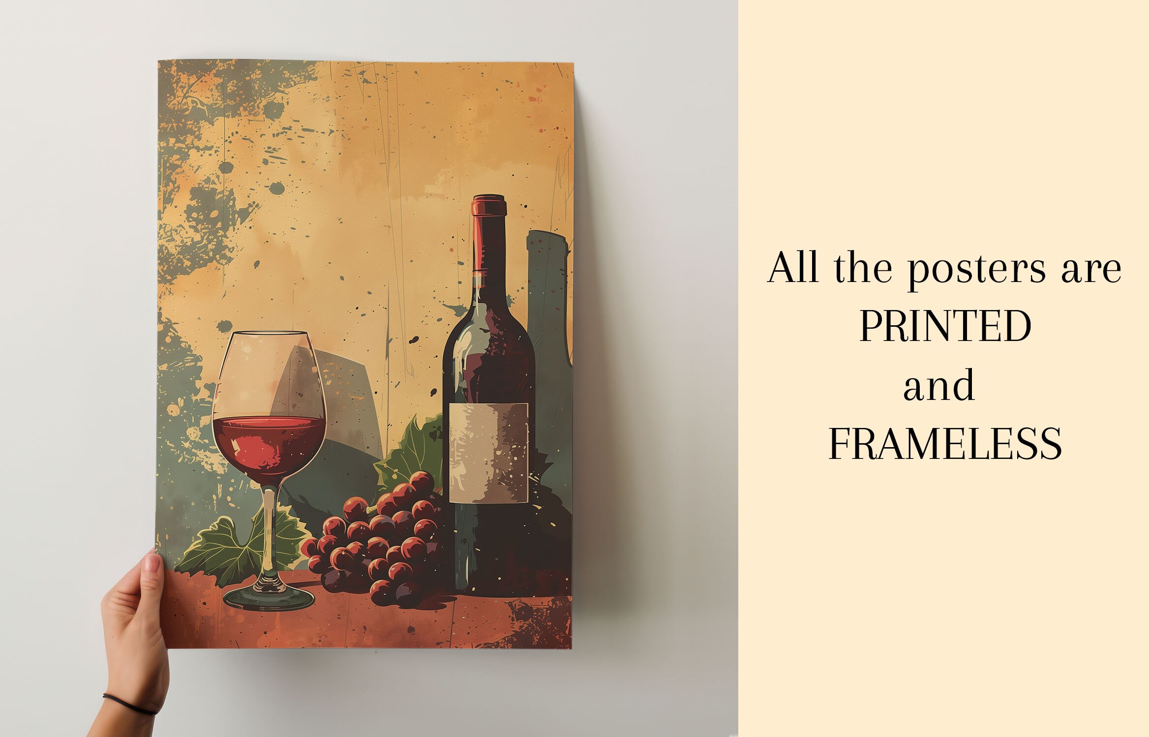 Still Life Wine Art | Wine Bottle Poster | Wine Grapes Art | Wine Love ...