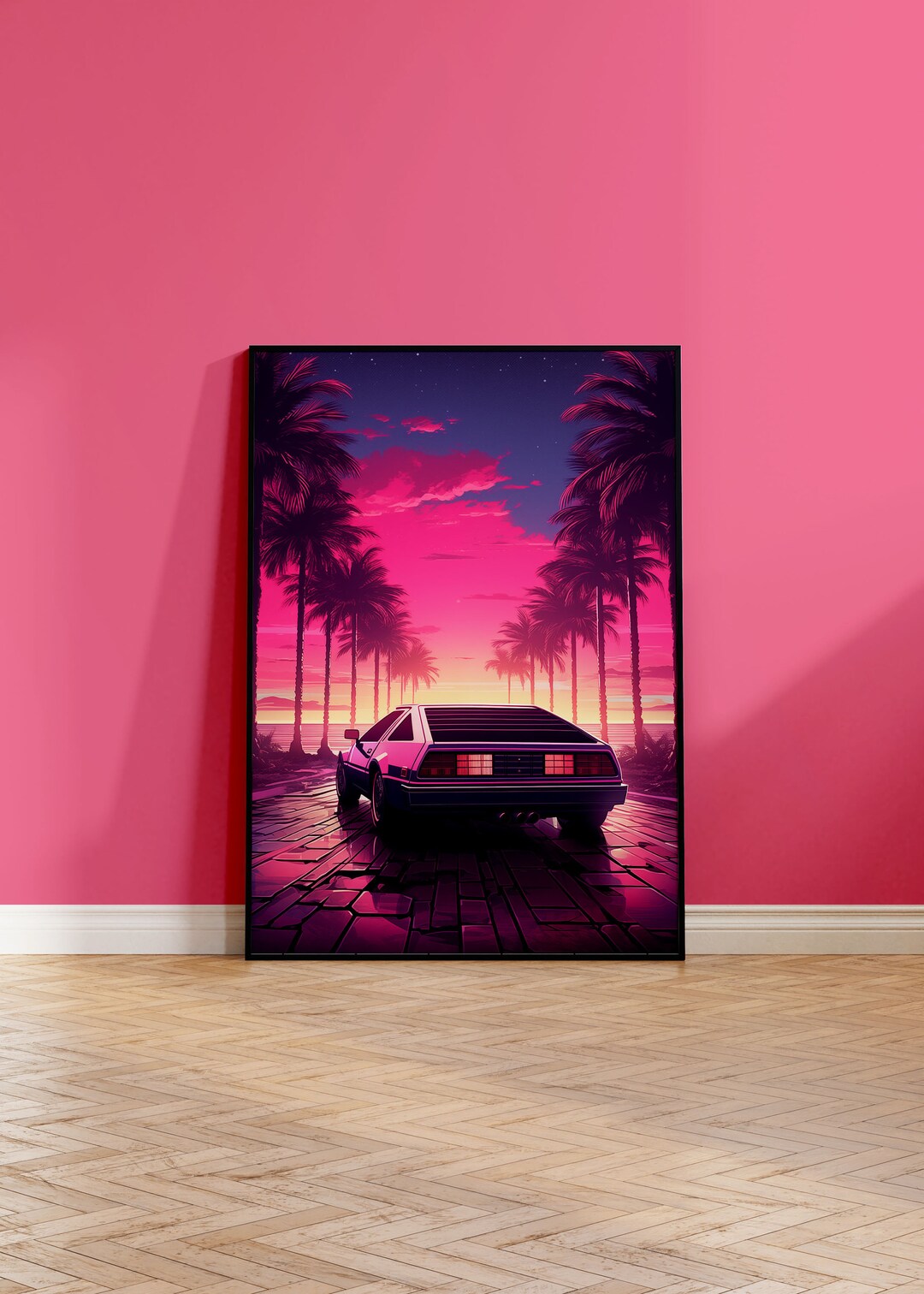 Synth Car Poster | Race Car Illustration | Retro Art Print - Etsy
