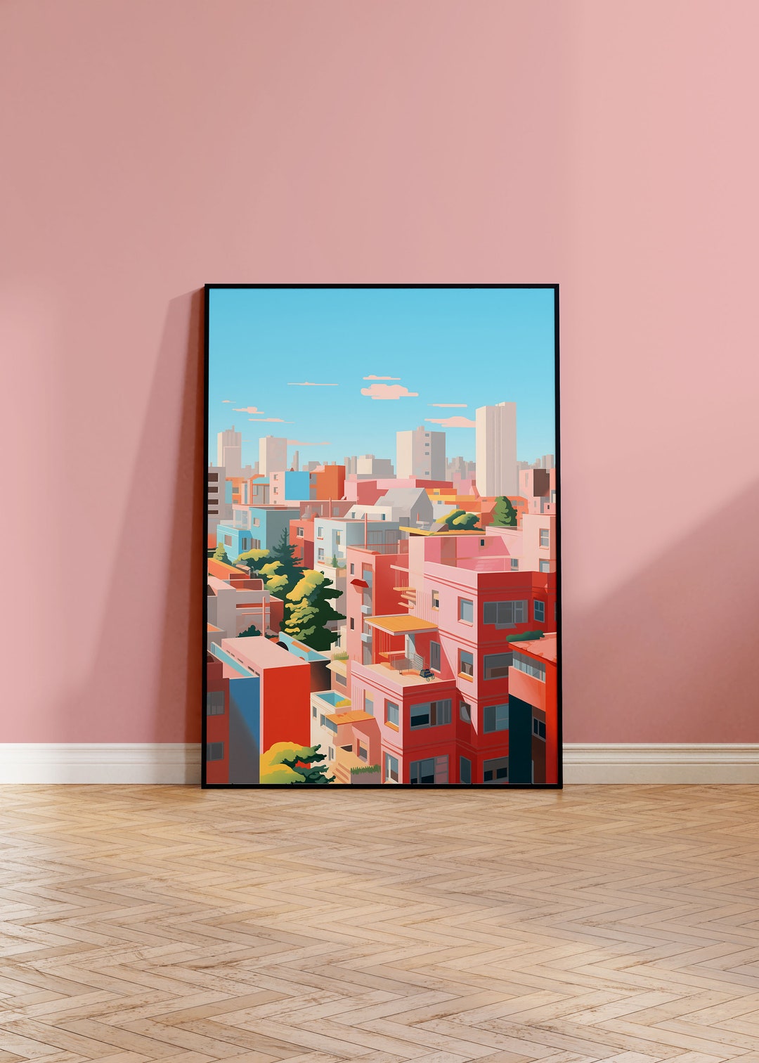 Abstract City Poster | Abstract Building Poster | City Alley Print ...