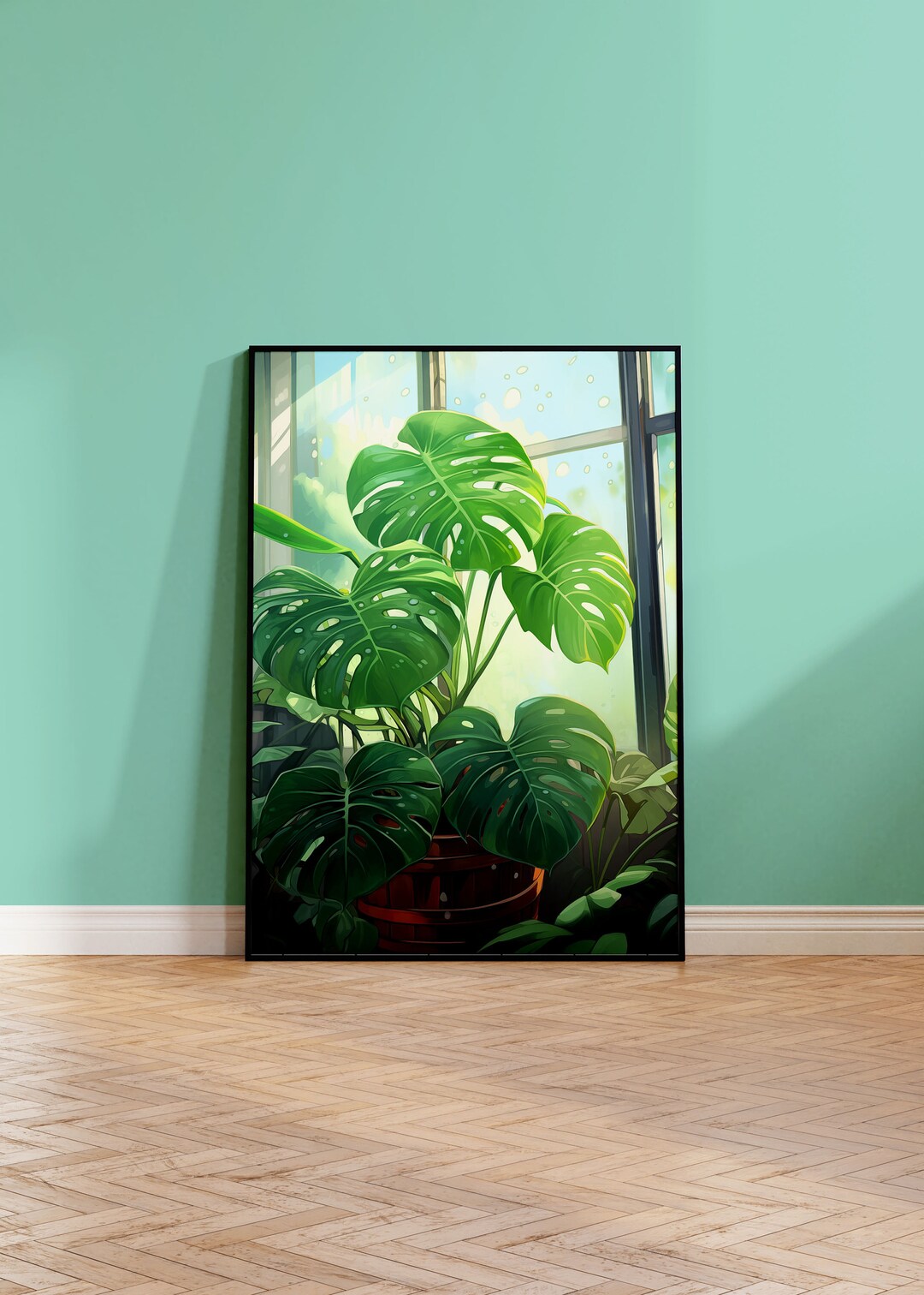 Houseplant Poster | Monstera Deliciosa Poster | False Philodendron ...
