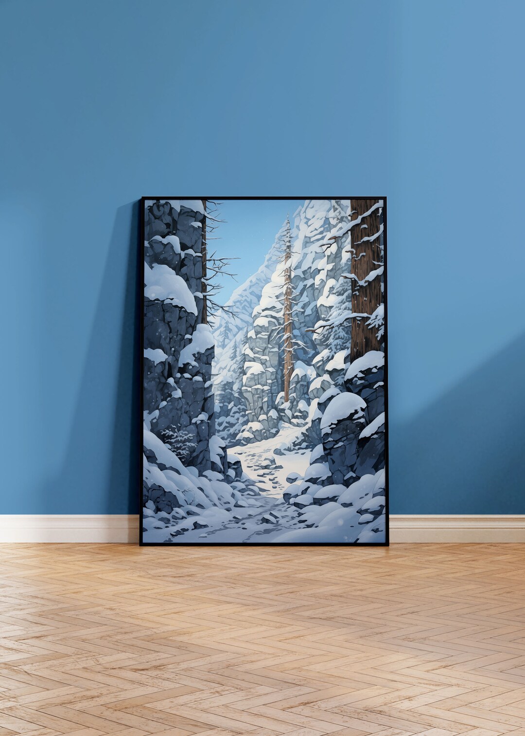 Winter Poster, Snowy Mountain Path Poster, Matte Print - Etsy