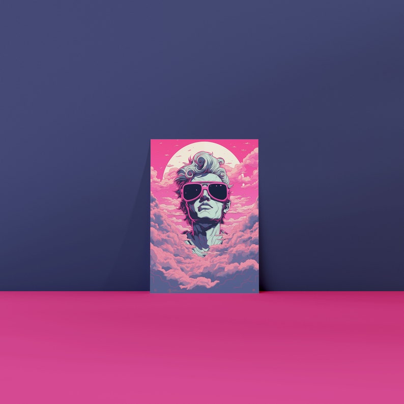 Retro Icon | Stylized Portrait 80s | Synthwave Wall Art | Matte Print ...