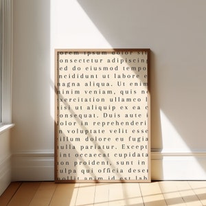 Poster Lorem Ipsum | Creative Typographic Art | Modern Wall Decor ...