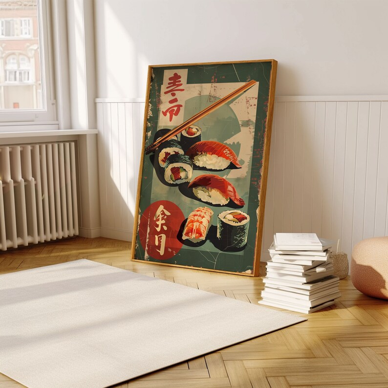 Sushi Poster | Japanese Food Print | Japan Food Poster | Asian Food ...