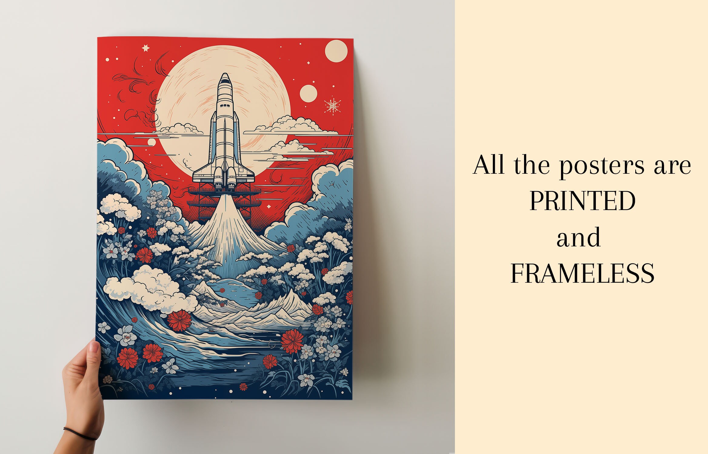 Retro Rocket Poster, Space Rocket Poster, Spacecraft Poster, Space ...