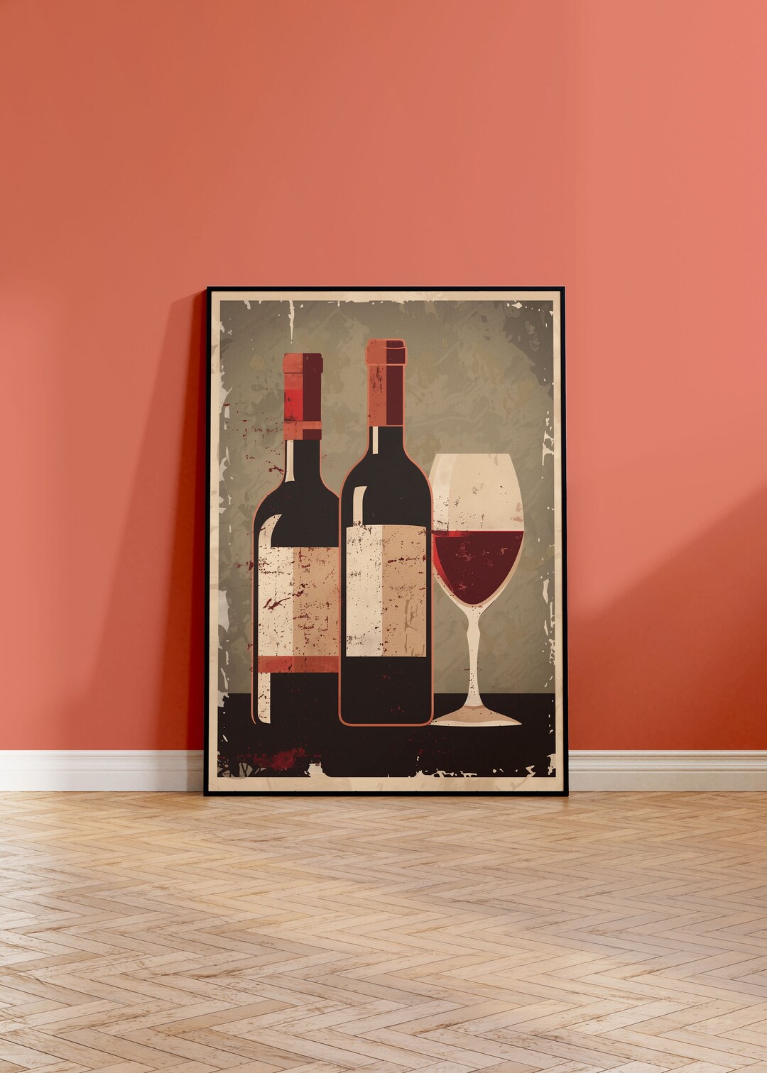 Wine Bottle Poster | Still Life Wine Art | Wine Grapes Art | Wine Love ...