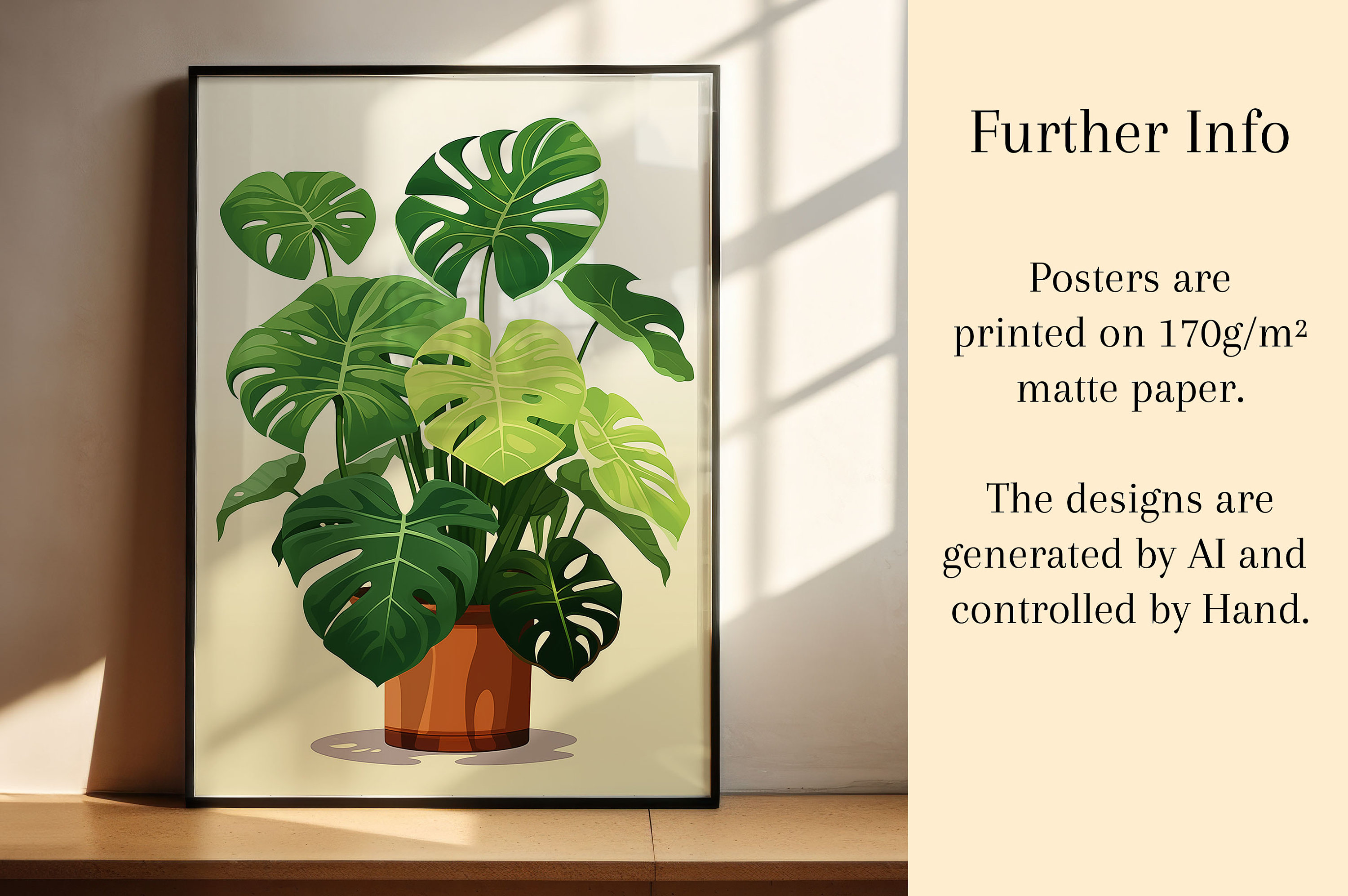Houseplant Poster Monstera Deliciosa Painting False Philodendron Poster ...