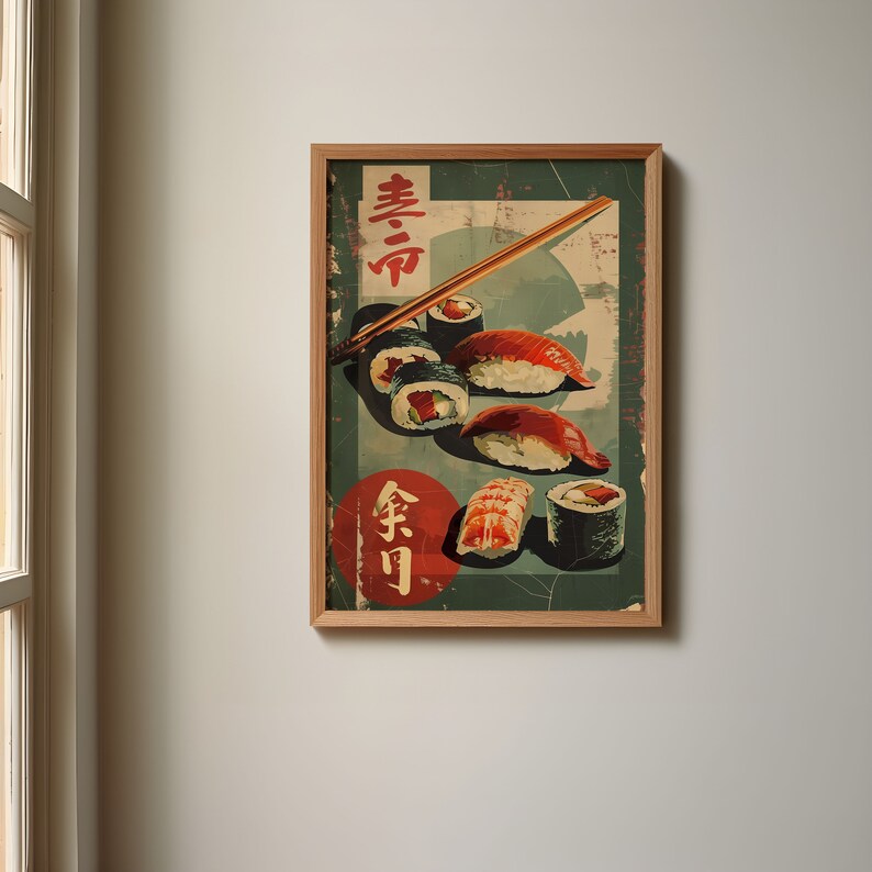 Sushi Poster | Japanese Food Print | Japan Food Poster | Asian Food ...