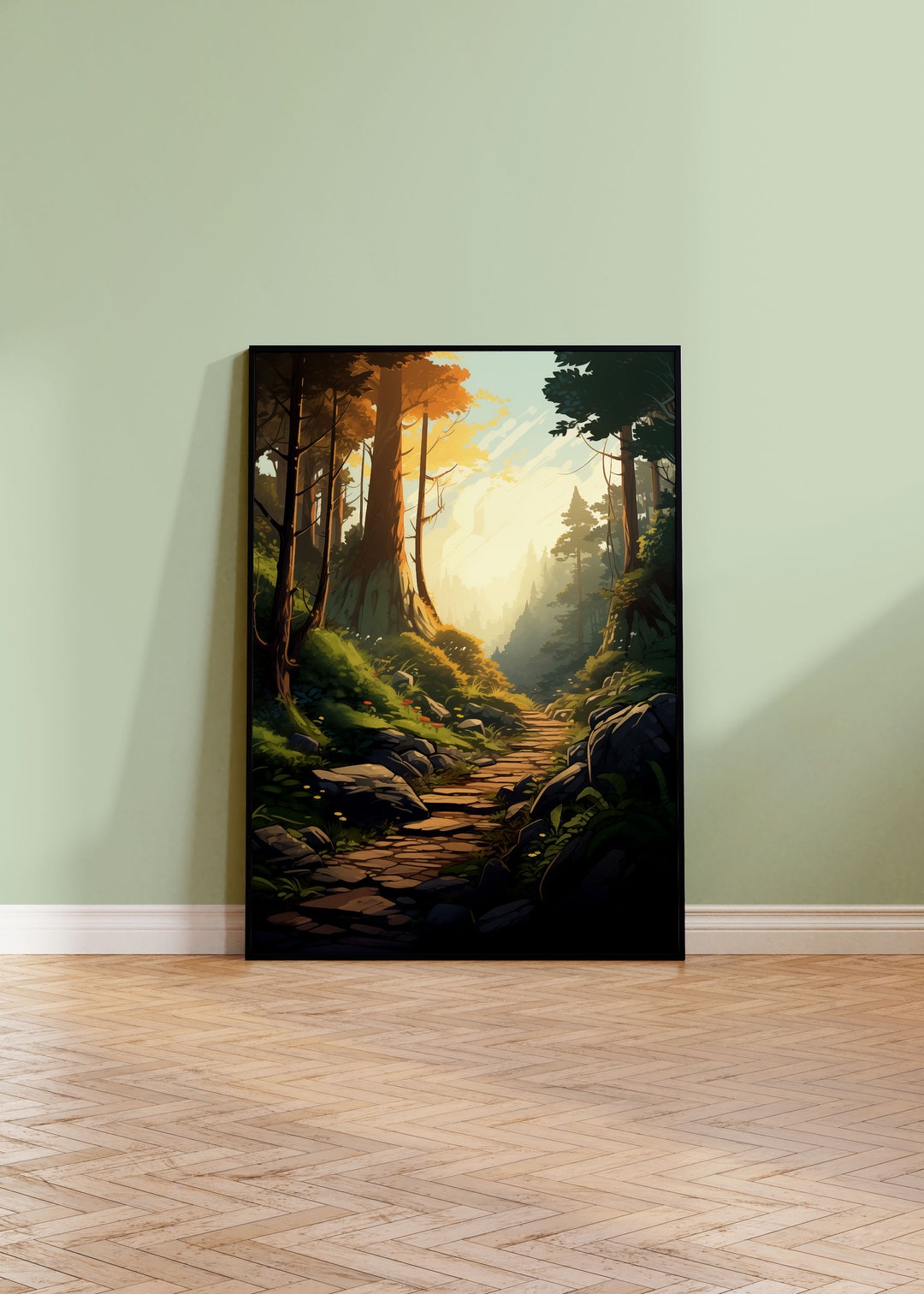 Forest Path Poster, Forest Pine Poster, Mat Poster - Etsy