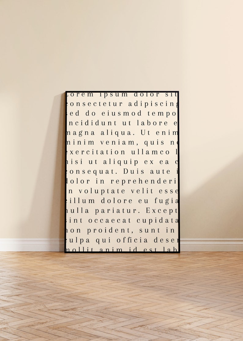 Poster Lorem Ipsum | Creative Typographic Art | Modern Wall Decor ...