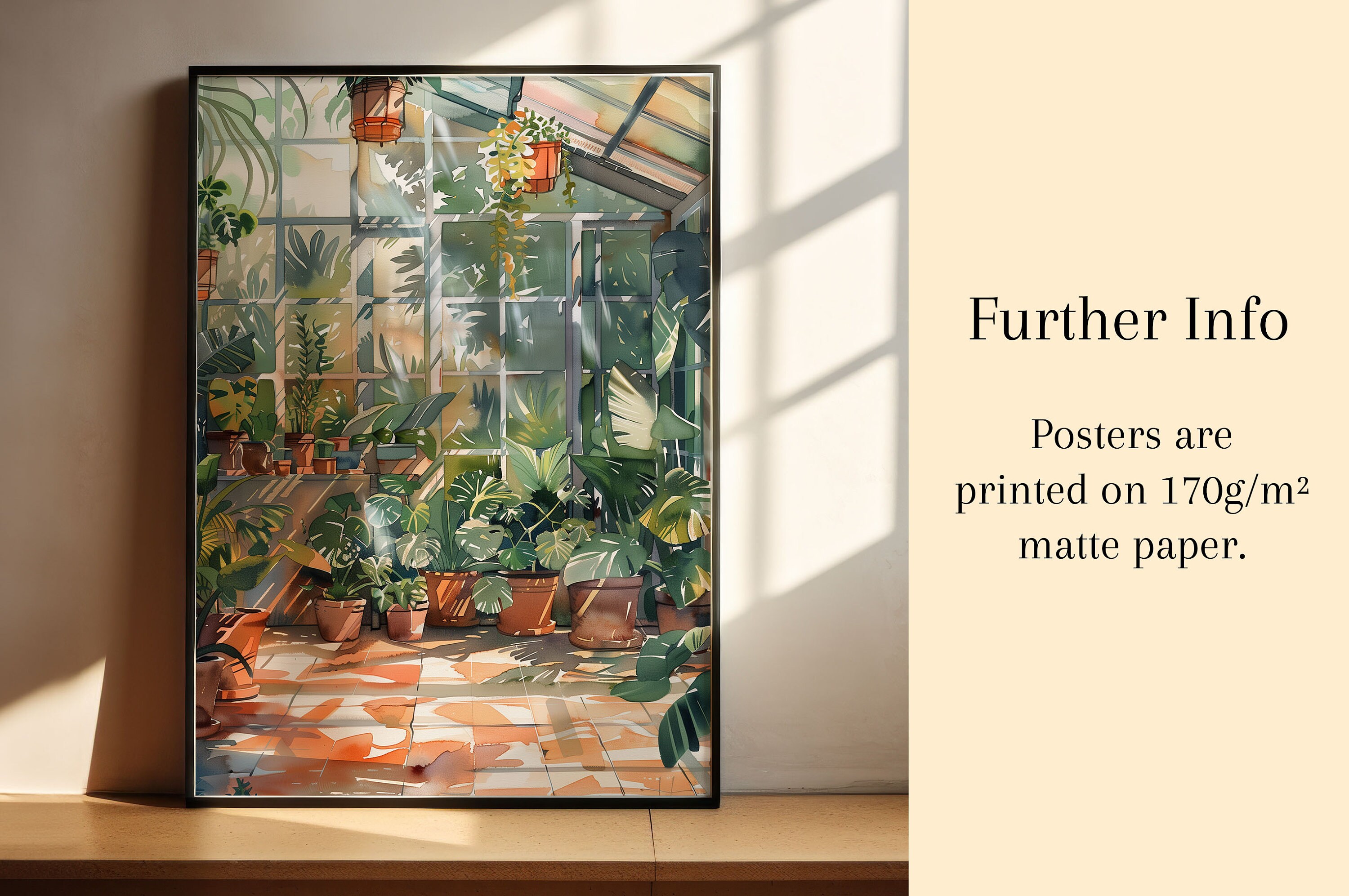 Greenhouse Plant Poster | House Plant Wall Art | Watercolor Houseplant ...