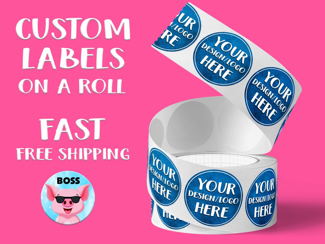 Custom Labels on Roll Premium Gloss Weatherproof Labels Your Design ...